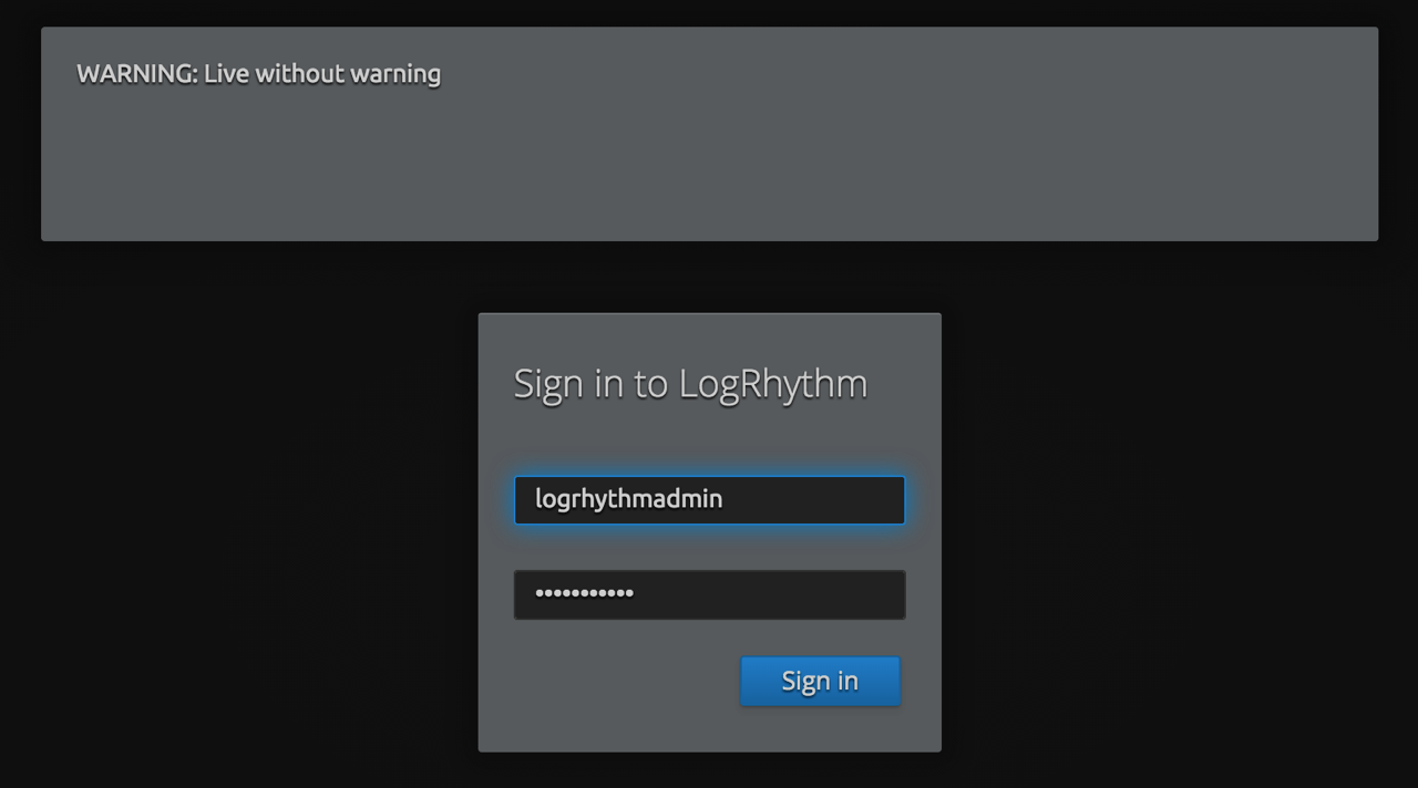 Warning Banner on Login Page (US9518)