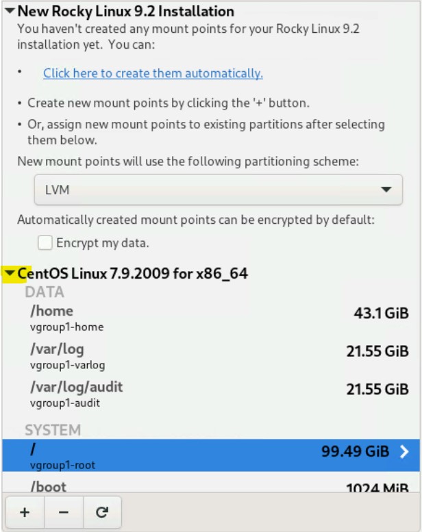 Upgrade CentOS 7 to Rocky Linux 9 using Minimal ISO