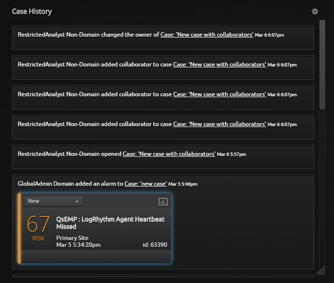 Case History Widgets