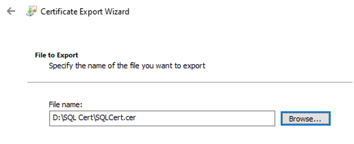 Create a Certificate for Microsoft SQL Server Connections